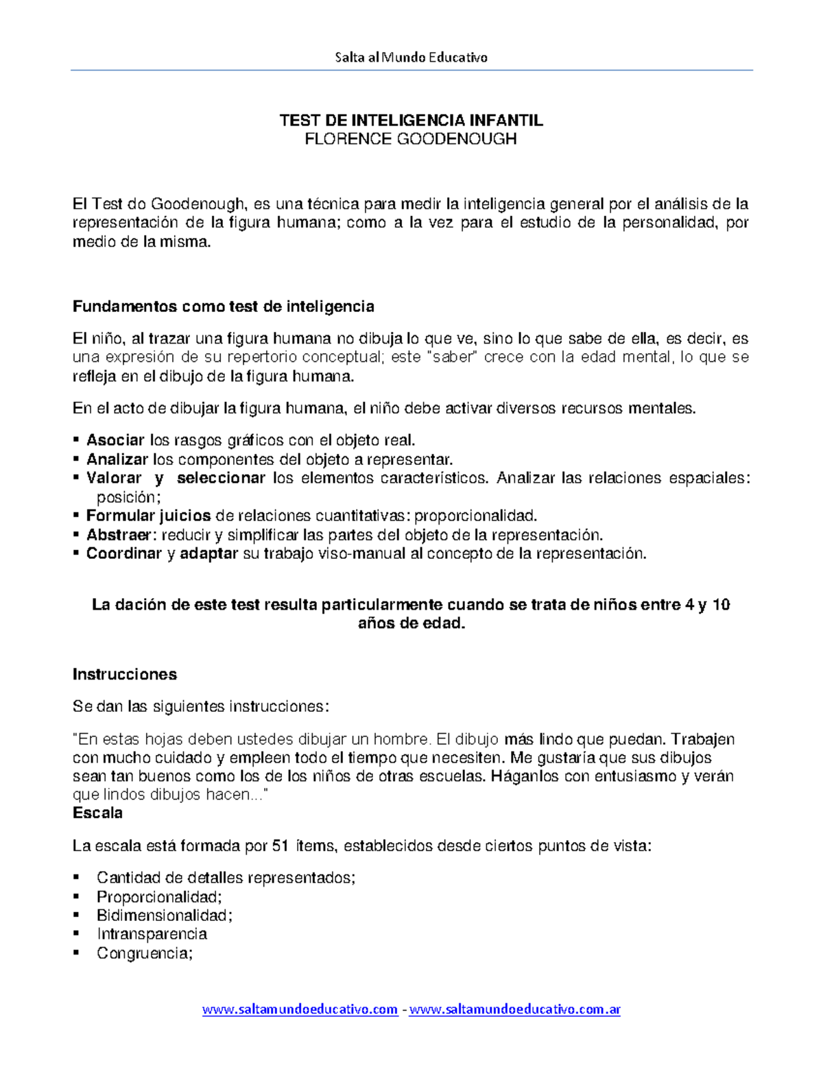 Test-de-Goodenough - Test-de-Goodenough. - TEST DE INTELIGENCIA ...