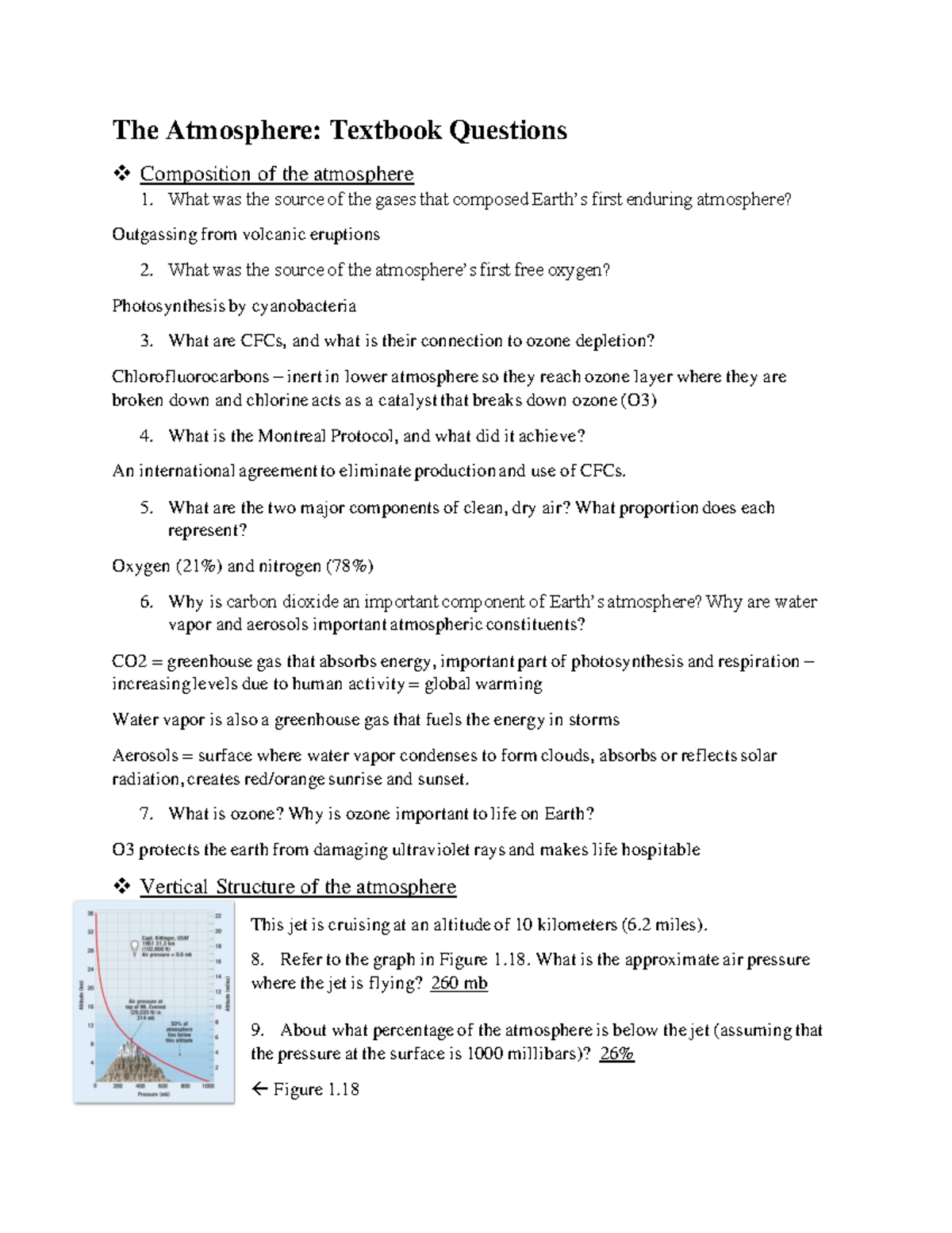 Atmospheric Science Test 1 Textbook Questions - The Atmosphere ...