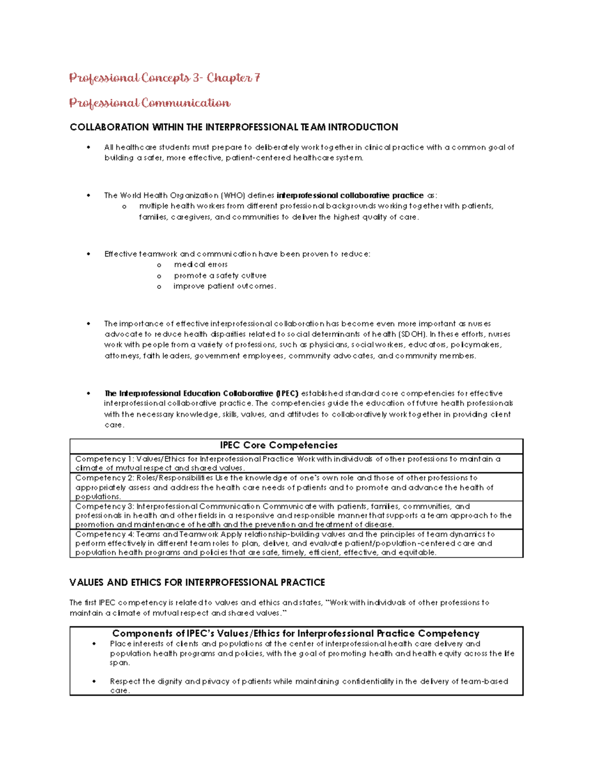 Professional Concepts III- Chapter 7 copy - Professional Concepts 3 ...