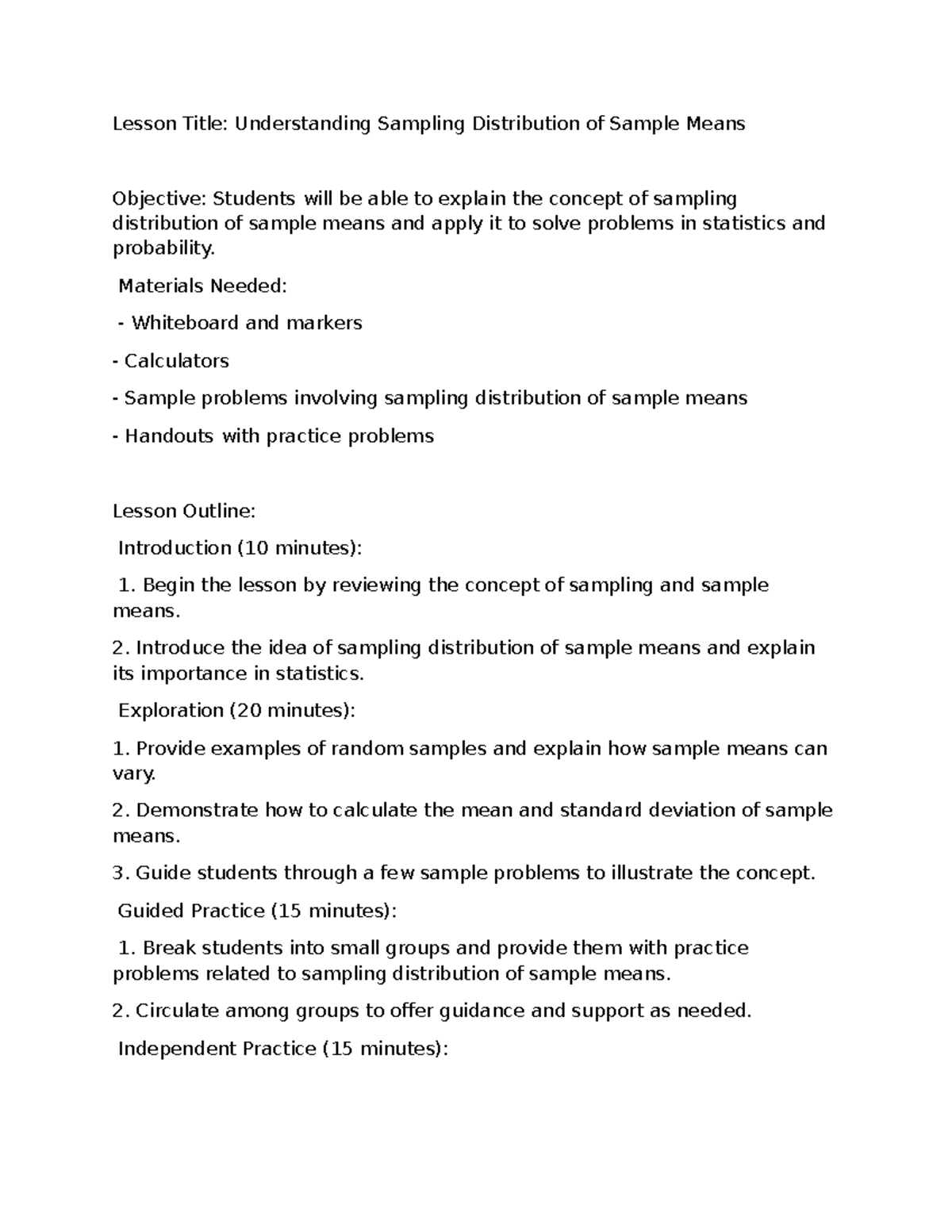Understanding Sampling Distribution of Sample Means - Statistics and ...