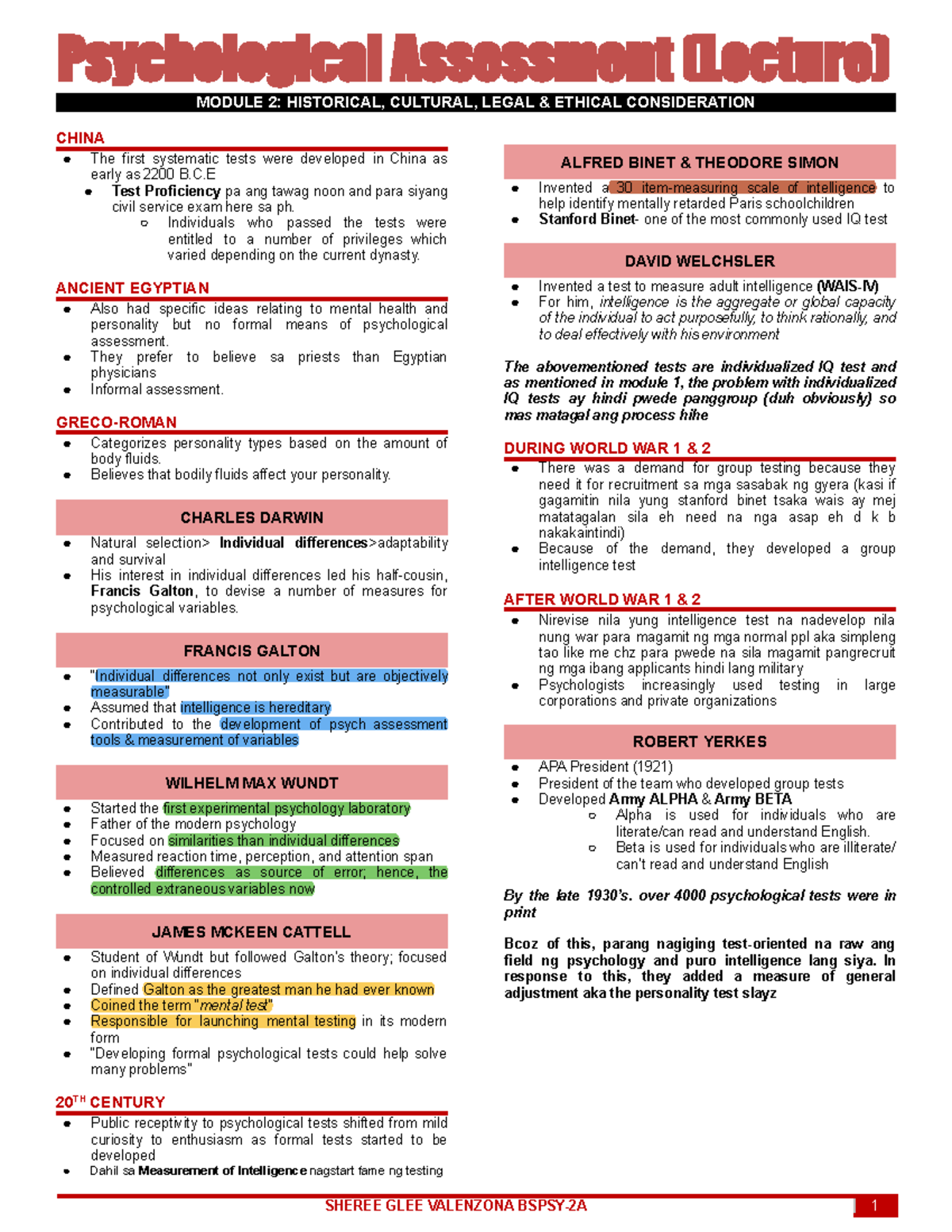 Psych assessment lecture module 2 transes - Psychological Assessment ...