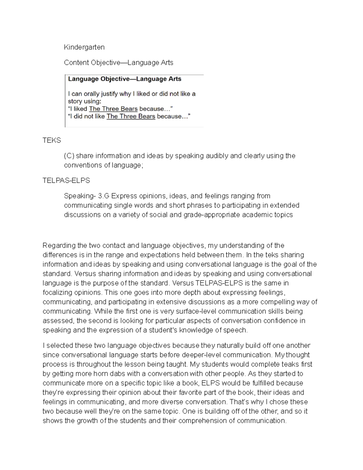Application Activity Practice with Content and Language Objectives ...