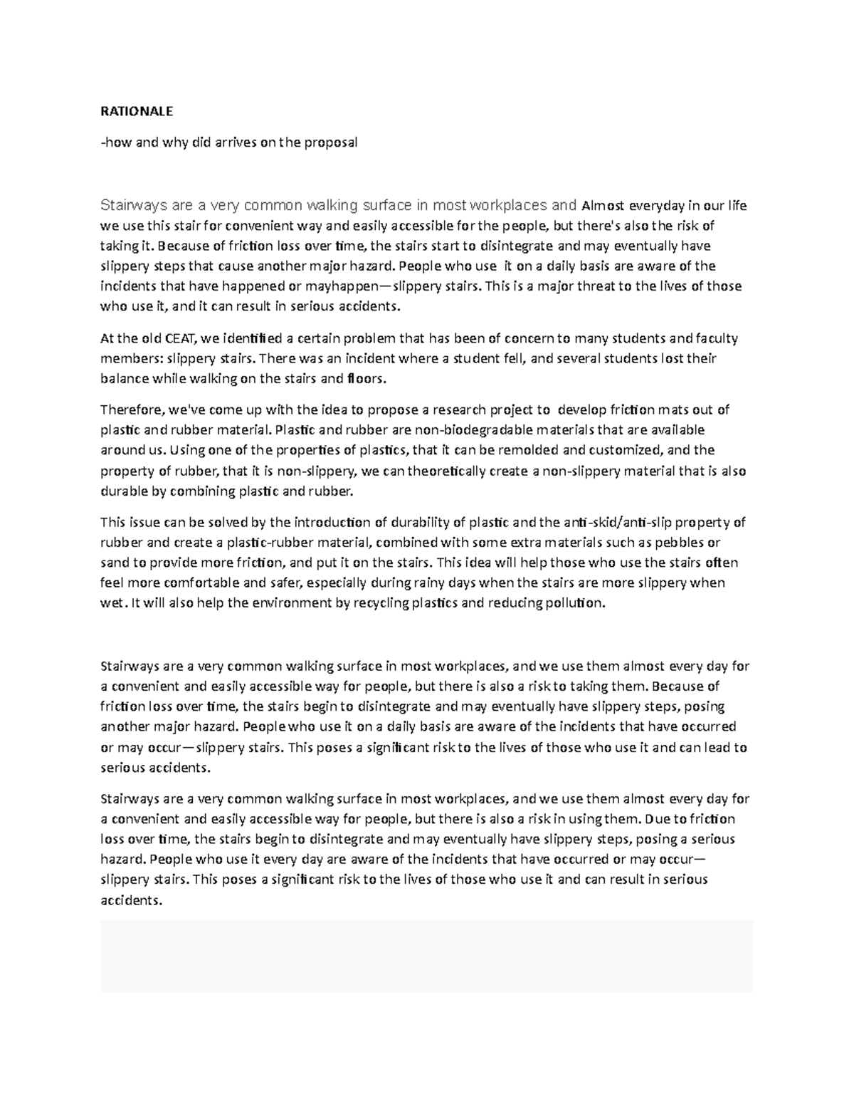 Rationale - RATIONALE -how and why did arrives on the proposal ...