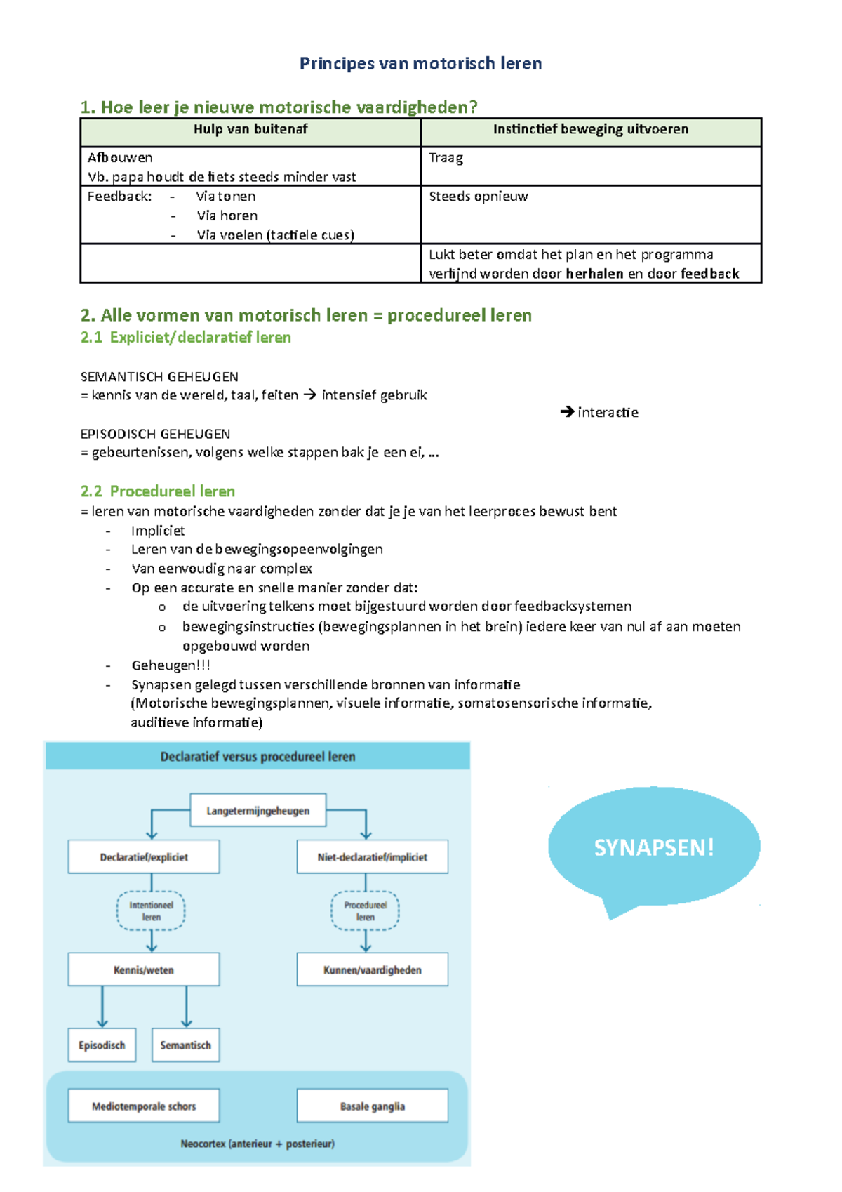 Principes van motorisch leren - Hoe leer je nieuwe motorische ...