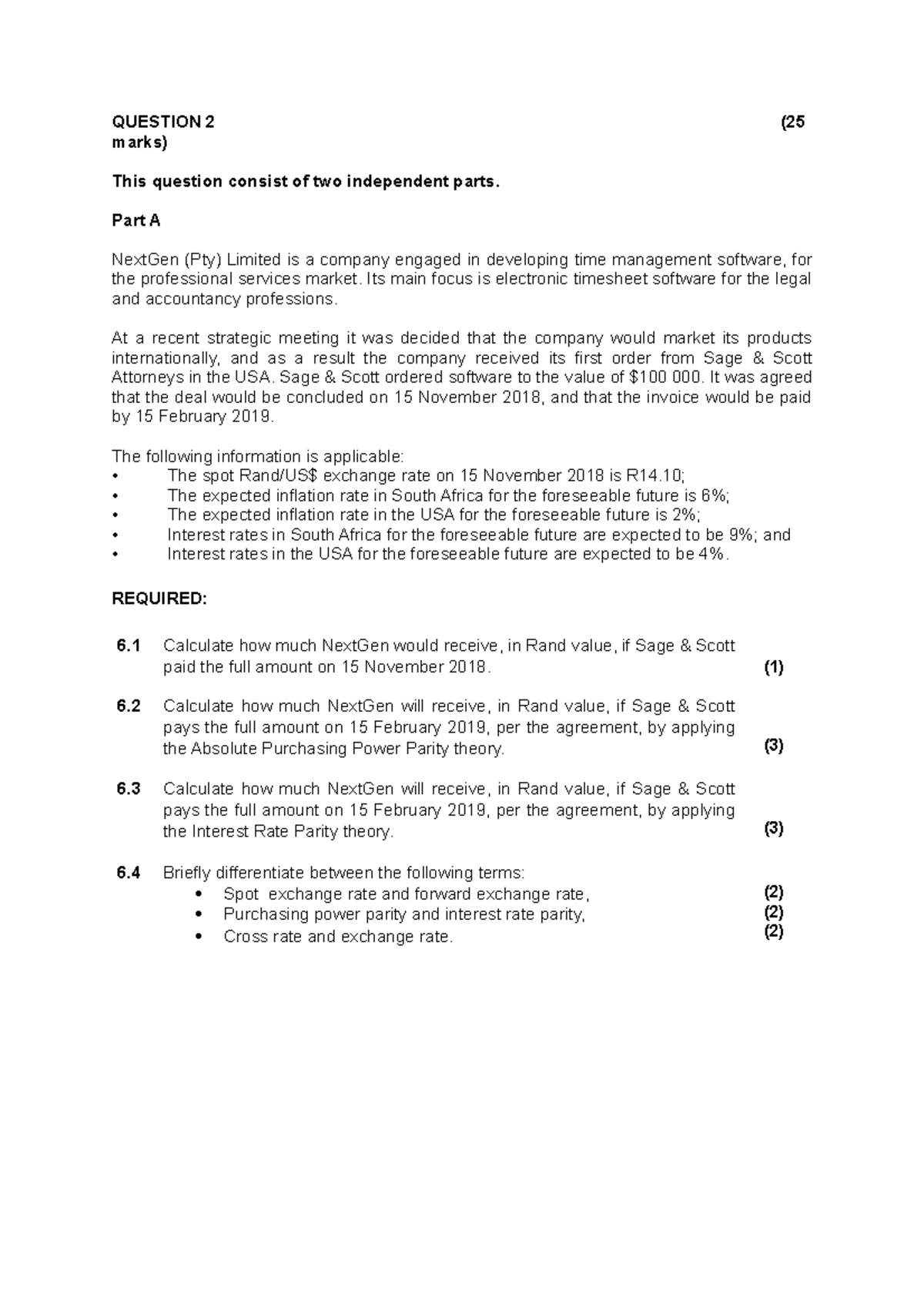 Question 2 - 2022 - QUESTION 2 ( marks) This question consist of two ...