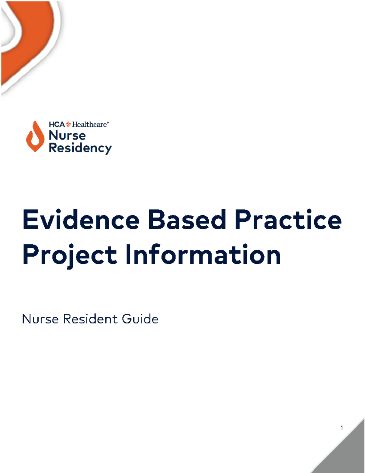 2022Q1 NR Evidence Based Project Guide - Table of Contents Month 1 ...