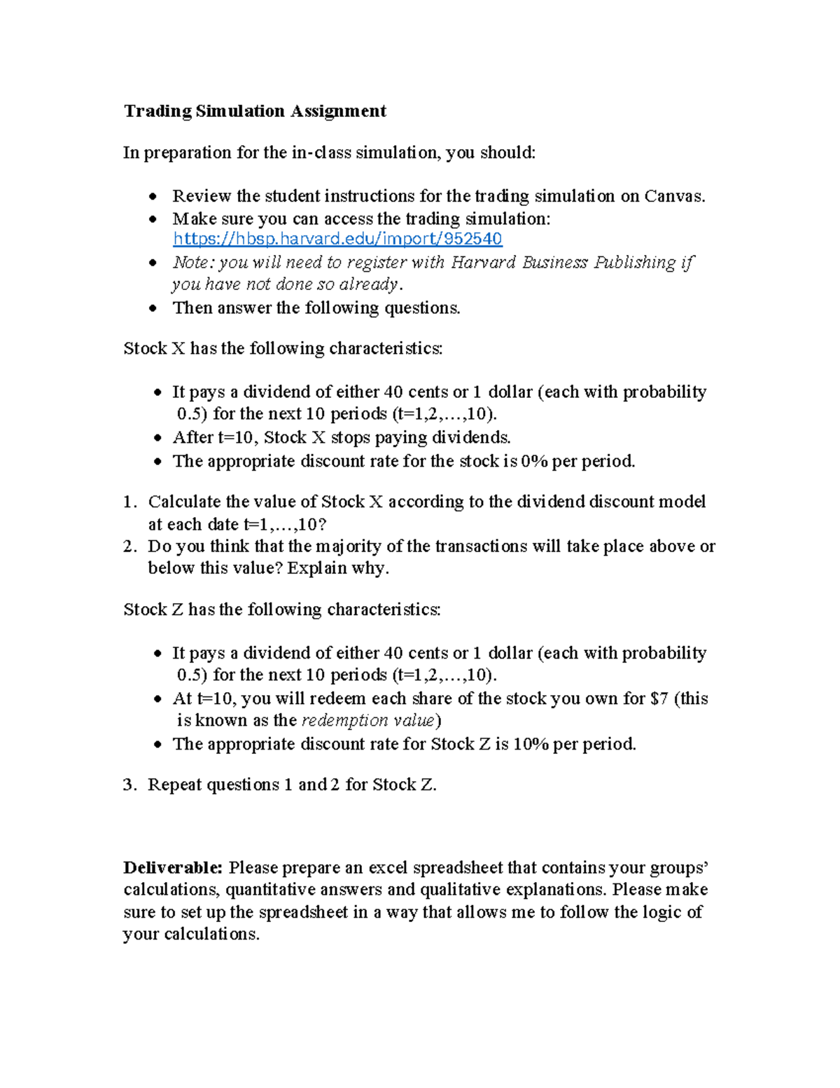 Trading Simulation Assignment - Make sure you can access the trading ...