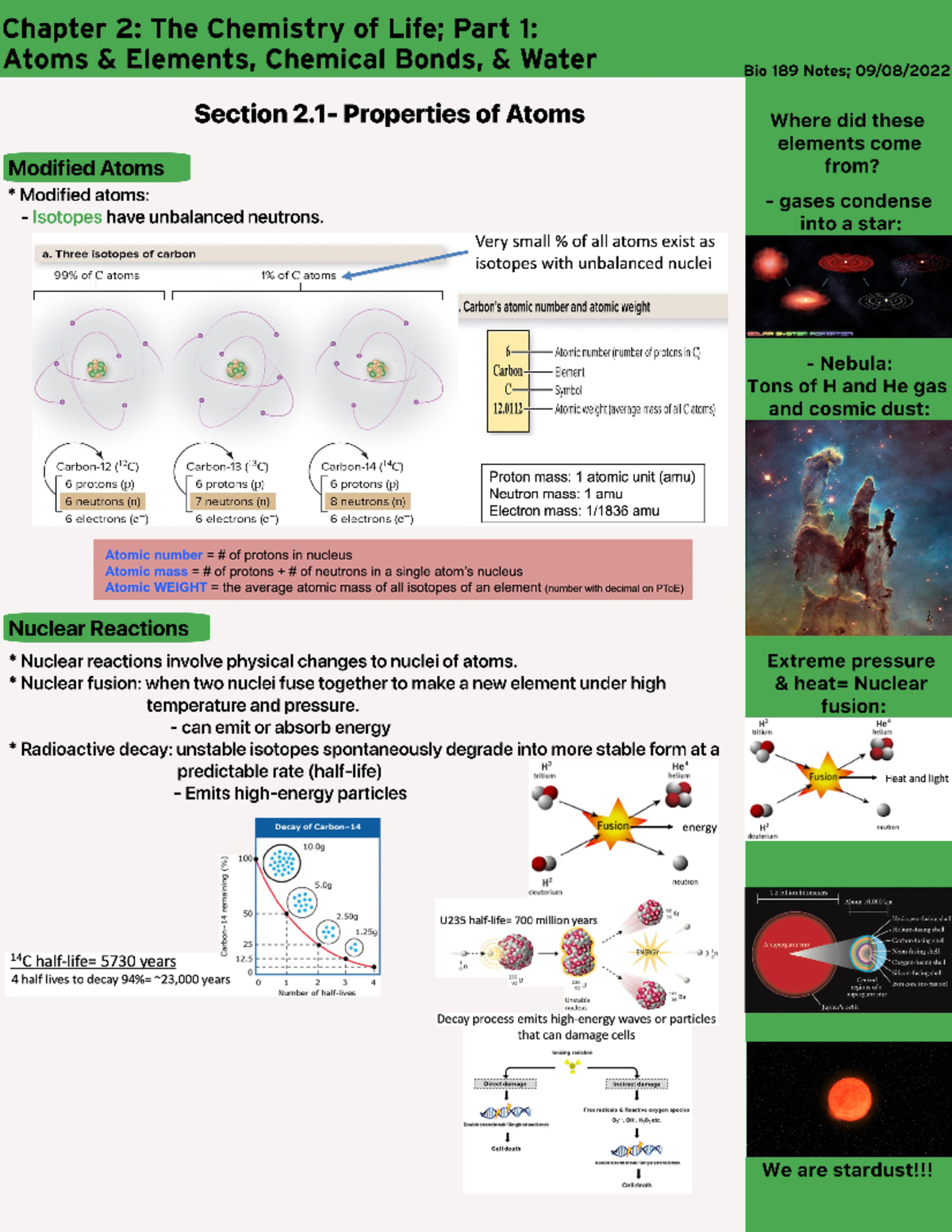 Chapter 2 pg3 - BIOL 189 - Studocu