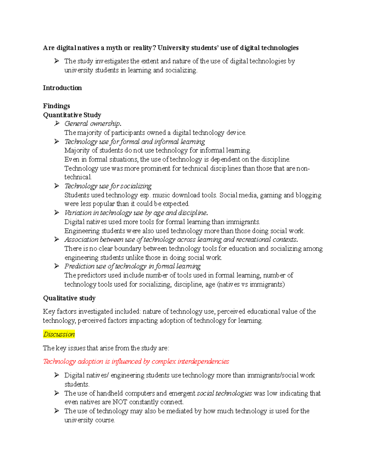 Are digital natives a myth or reality - Introduction Findings ...