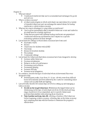 Assignment 1 - Psyc 3150 D Assignment 1 Chapter 4: 1. If a behaviour modification program ...