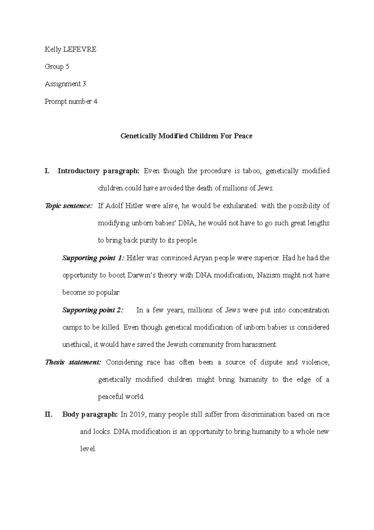 W - Assignment 3 - Plan essai "Modification génétique des embryons ...