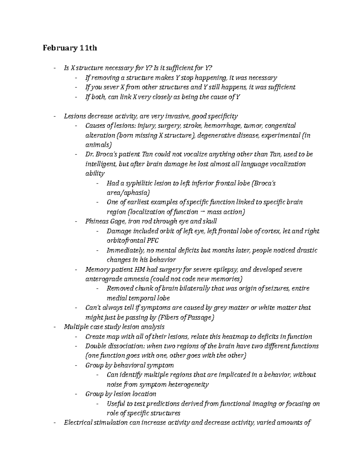 Class 8 Lecture Notes 8 February 11th Is X Structure Necessary For Y Is It Sufficient For Y