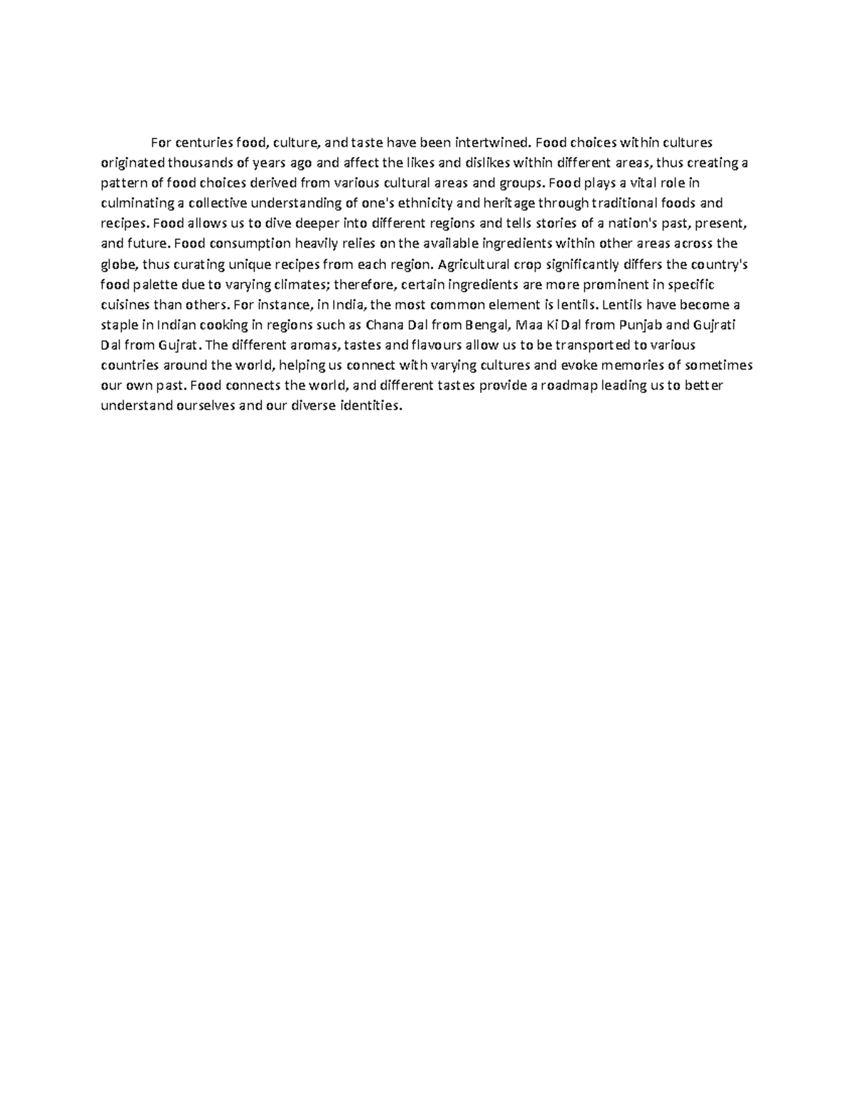 GEO Reflection - GEO - For centuries food, culture, and taste have been ...