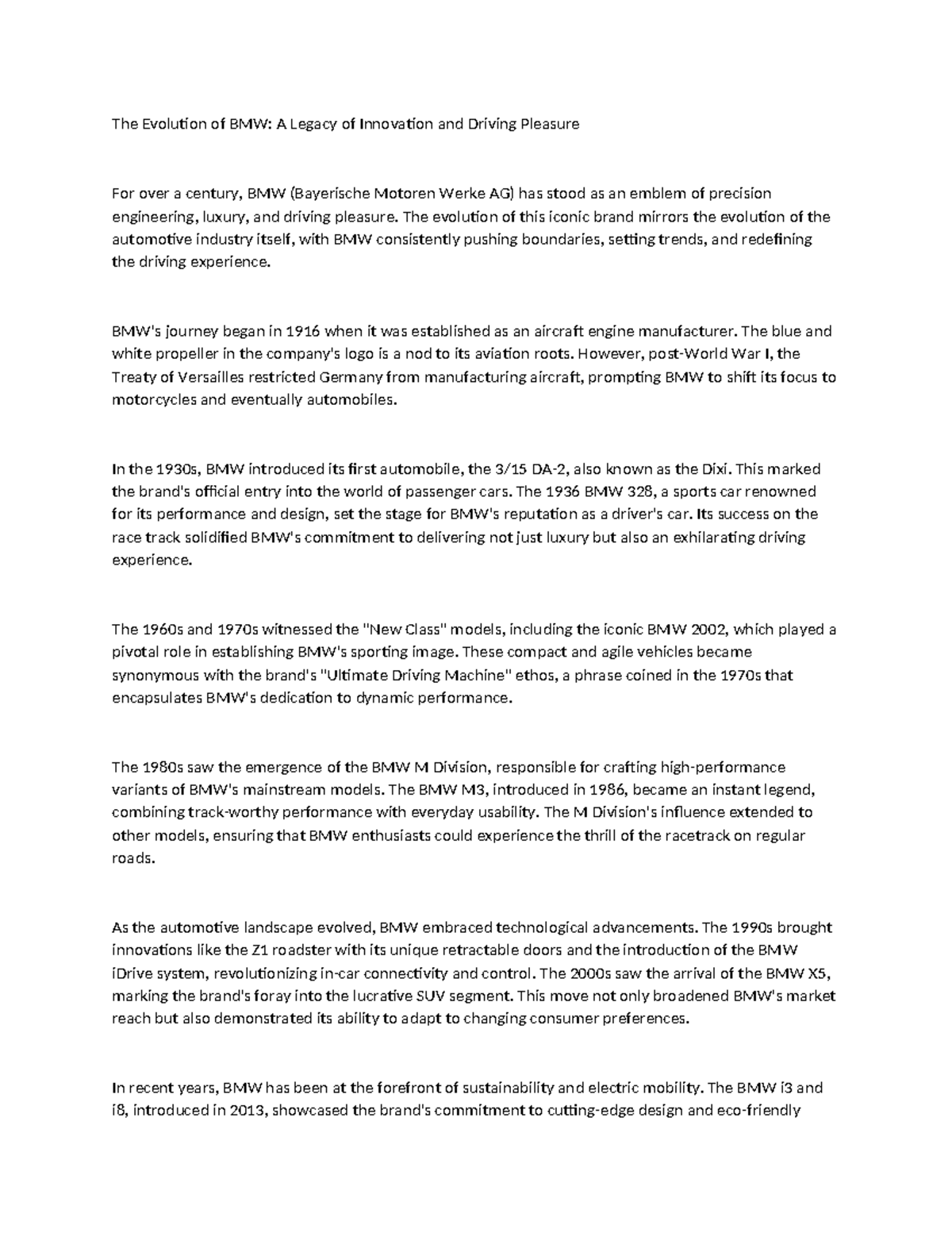 The Evolution of BMW - The evolution of this iconic brand mirrors the ...