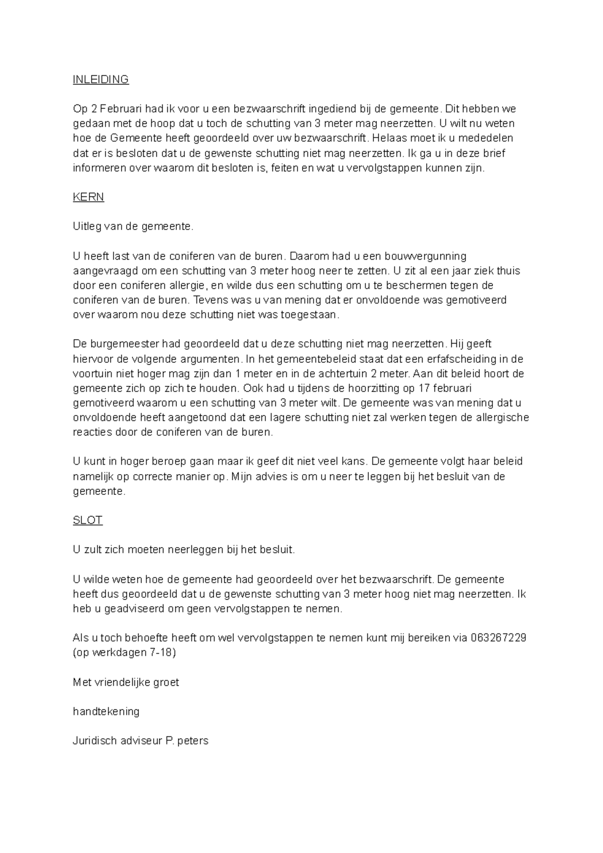 Brief Drimmelen - goed lezen - INLEIDING Op 2 Februari had ik voor u ...