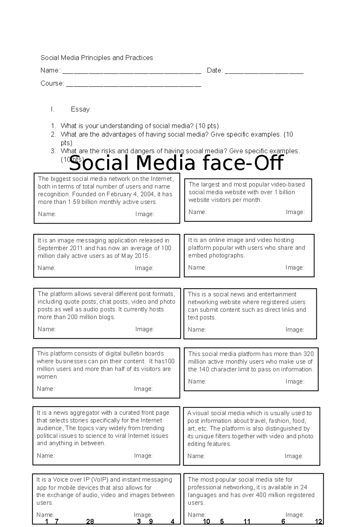 Test 5 15 August 2019, questions - Social Media Principles and ...
