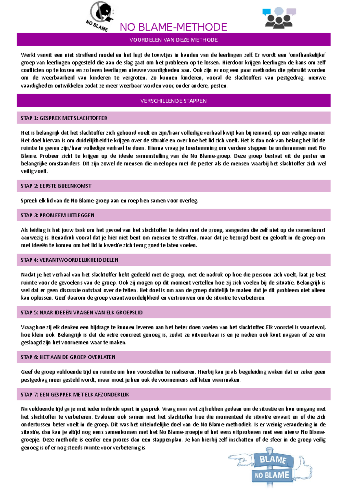 No-Blame-methode - De no-blame methode - NO BLAME-METHODE VOORDELEN VAN ...