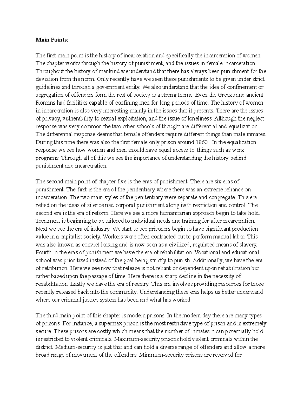 Ch5 Journal - This summarizes chapter five. - Main Points: The first ...