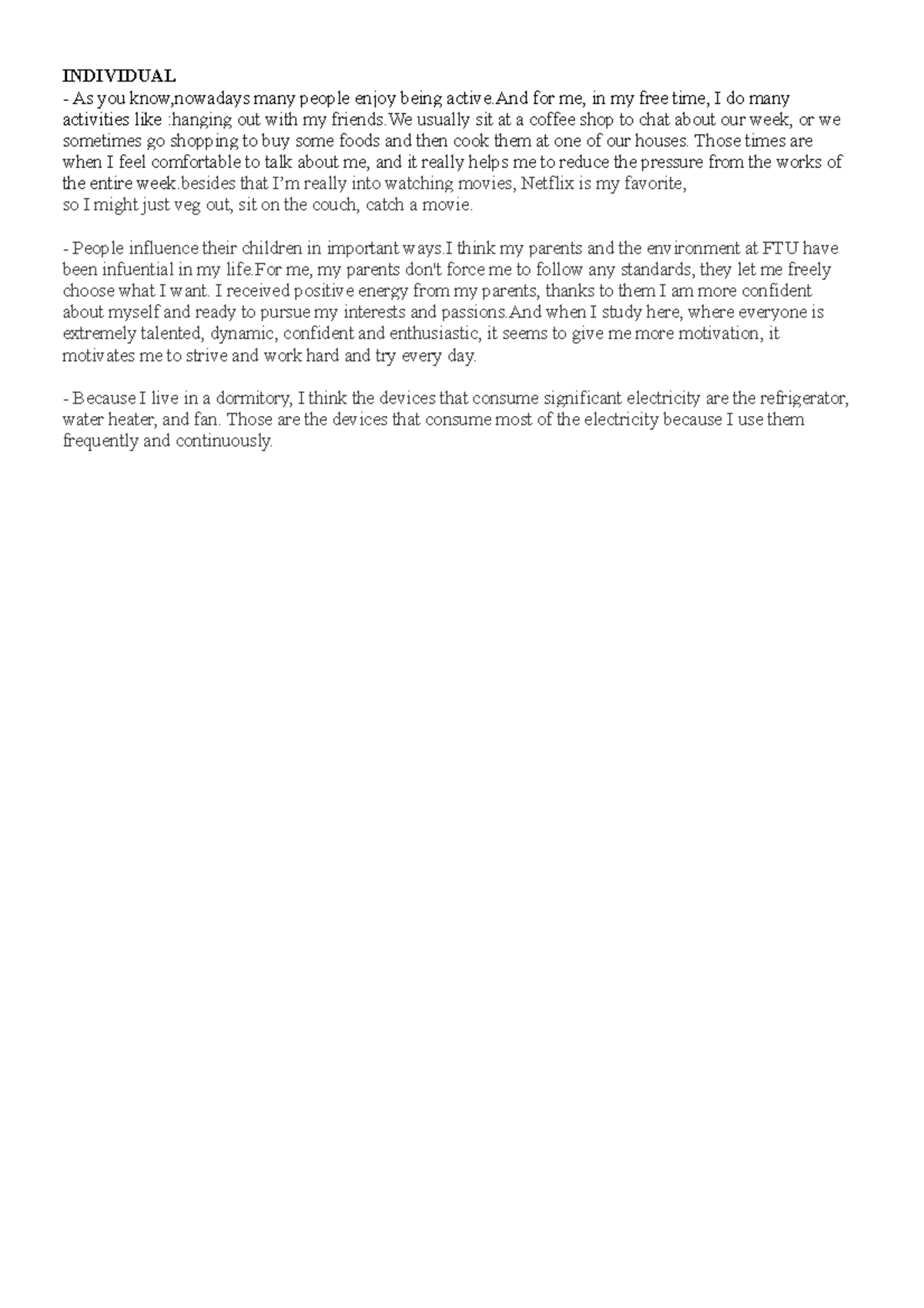 Individual 4 - ..... - INDIVIDUAL As you know,nowadays many people ...