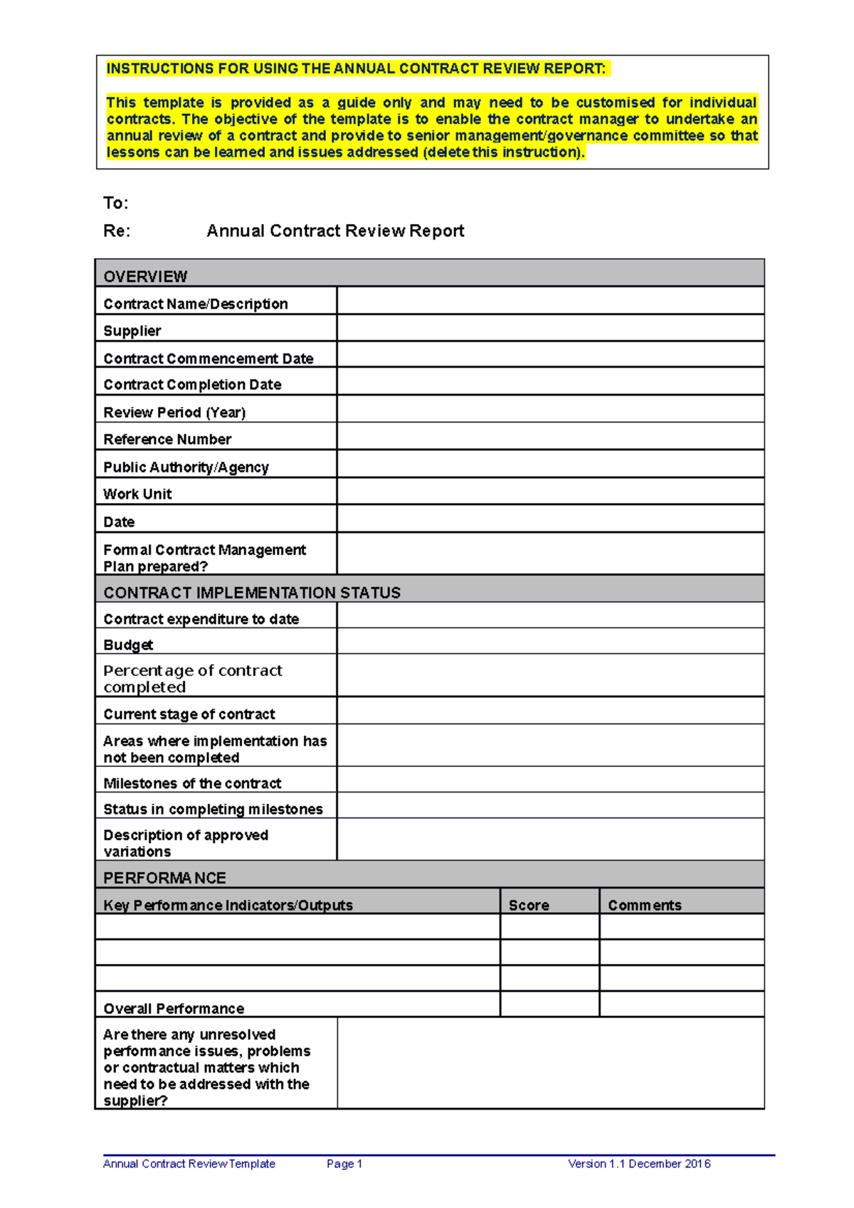 Annual Contract Review SPB v1.1 December 2016 - To: Re: Annual Contract ...