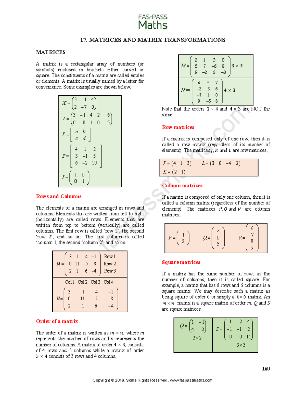 Matrices-and-Matrix Reviews - faspassmaths ####### 160 17. MATRICES AND ...