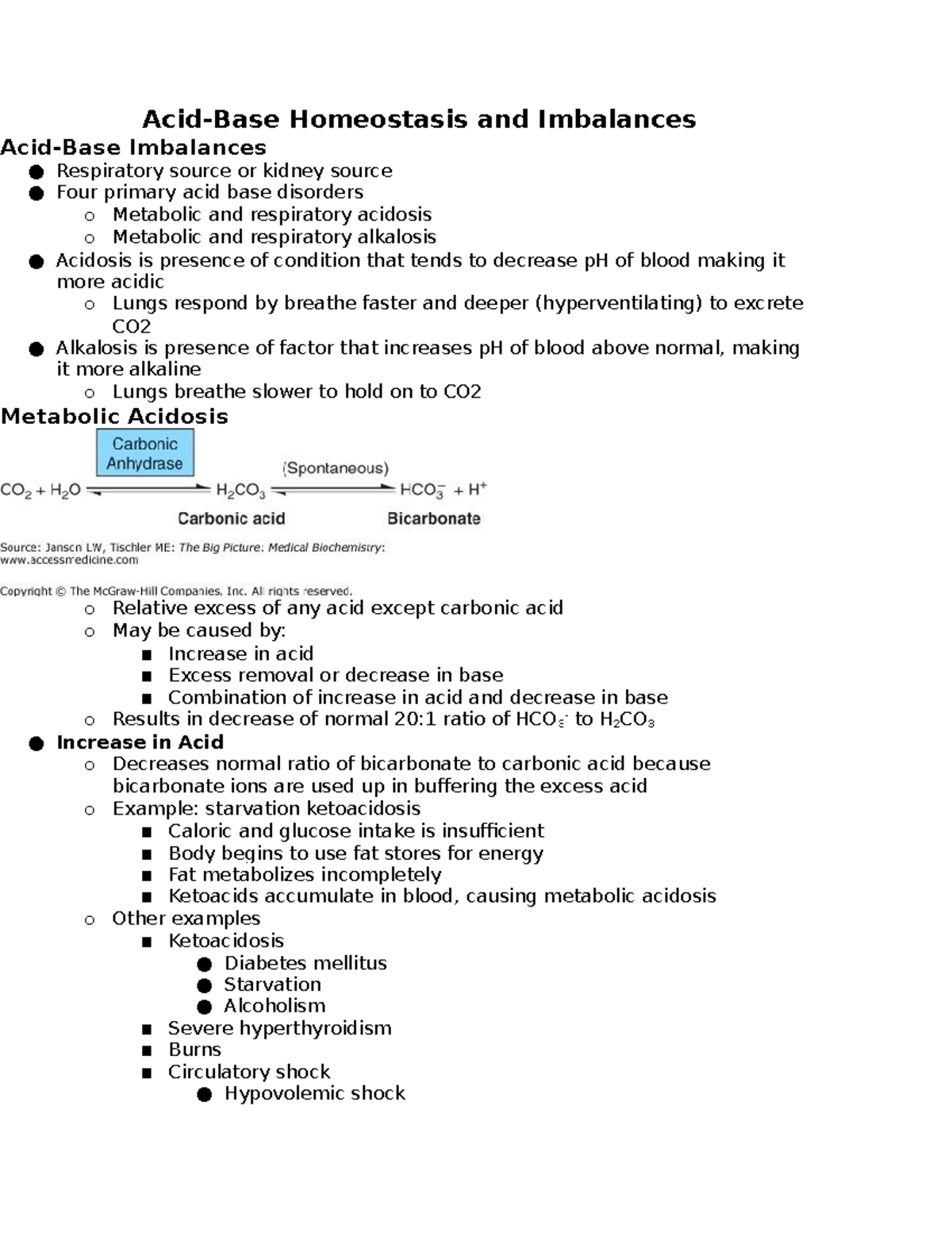 Acid Base Imbalance - Acid-Base Homeostasis and Imbalances Acid-Base ...
