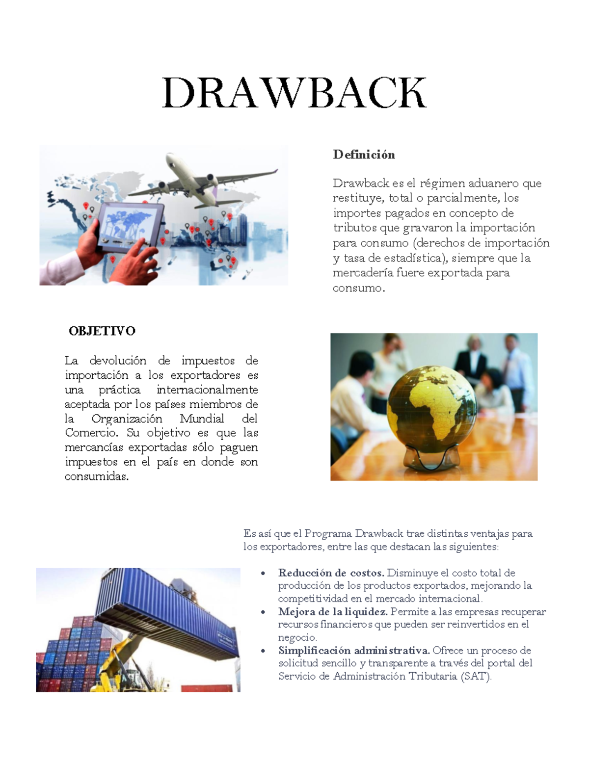 Drawback - 2024 - DRAWBACK OBJETIVO La devolución de impuestos de ...