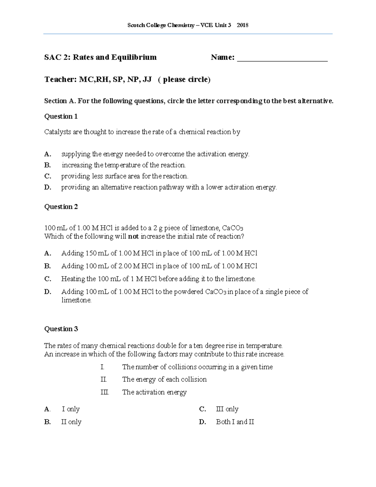 U3 SAC 2 Rates and Equilibrium final 2018 - SAC 2: Rates and ...