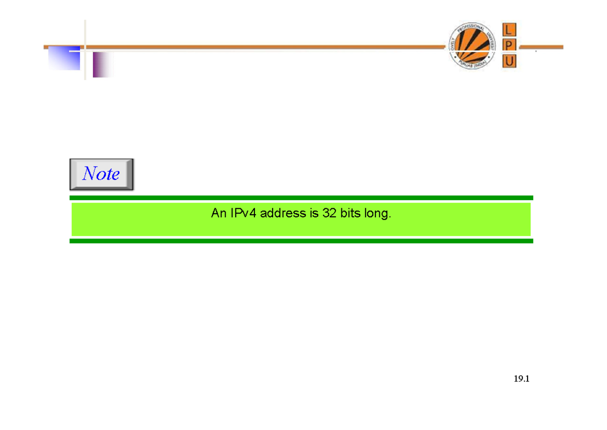 IPv4 addressing techniques and exercises - An IPv4 address is 32 bits ...