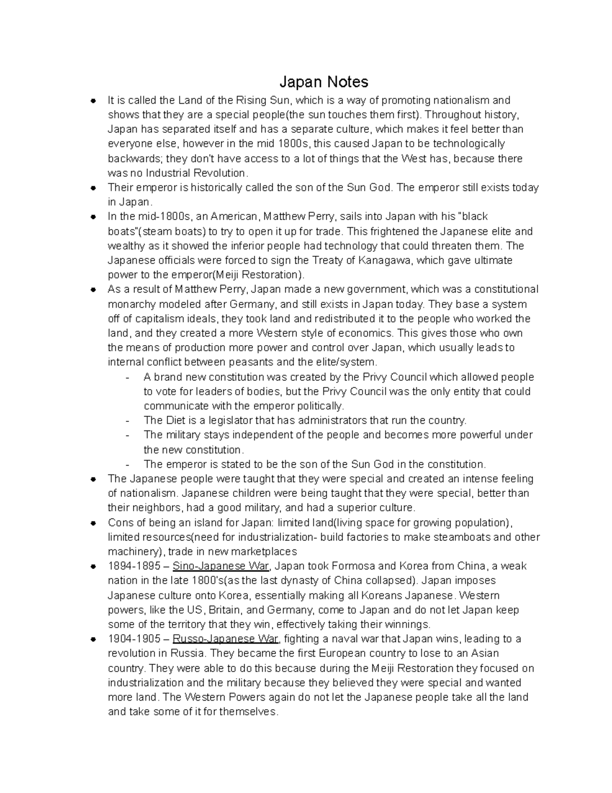 IB Japan History - Japan Notes It is called the Land of the Rising Sun ...