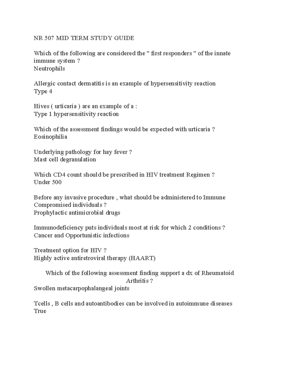 NR 507 MID TERM Study Guide - NR 507 MID TERM STUDY GUIDE Which of the ...