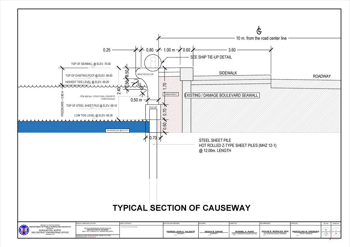 7 Typical Section - Materials - LOW TIDE LEVEL @ ELEV. 66. ITEM 405(1 ...