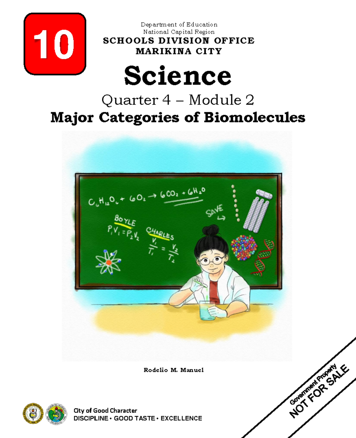 SCI10 Q4 M2 Major Categories of Biomolecules - ####### 0 City of Good Character ####### Rodelio ...