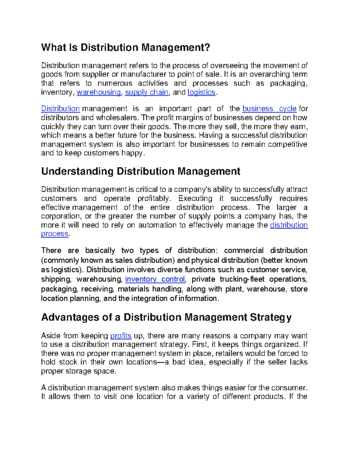Distribution Management (Overview) - What Is Distribution Management ...