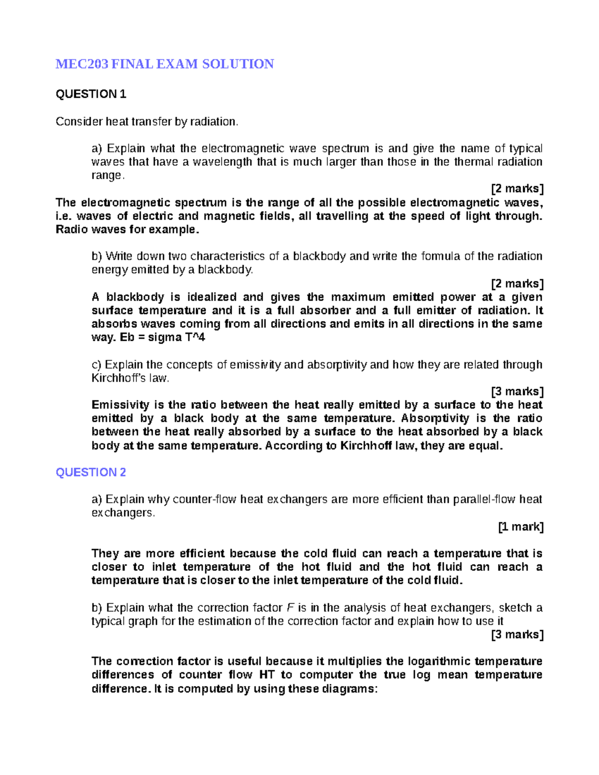 MEC203 2022 Exam Paper Solutions - MEC203 FINAL EXAM SOLUTION QUESTION ...