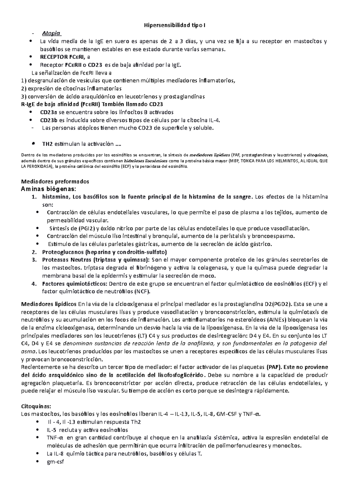 Profilaxisdepicadurasdeinsectos - Hipersensibilidad tipo I Atopia La ...