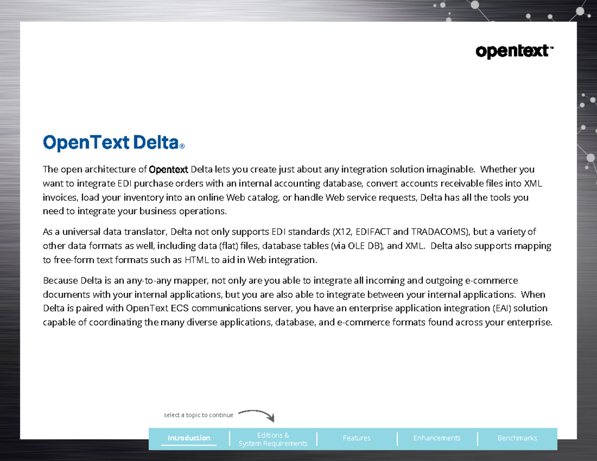 Opentext liaison delta brochure en - OpenText Delta® The open ...