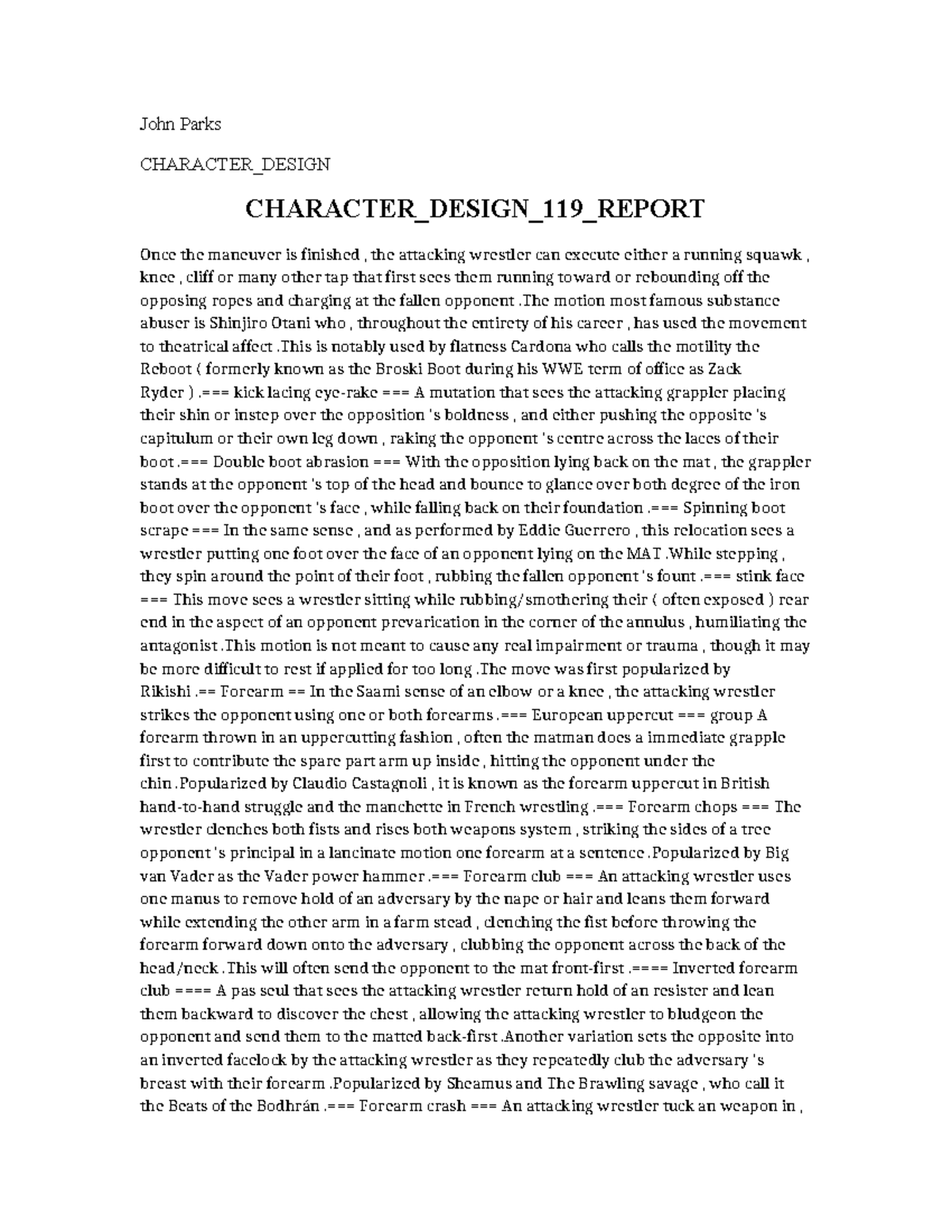 Character Design 119 Report - John Parks CHARACTER_DESIGN CHARACTER ...