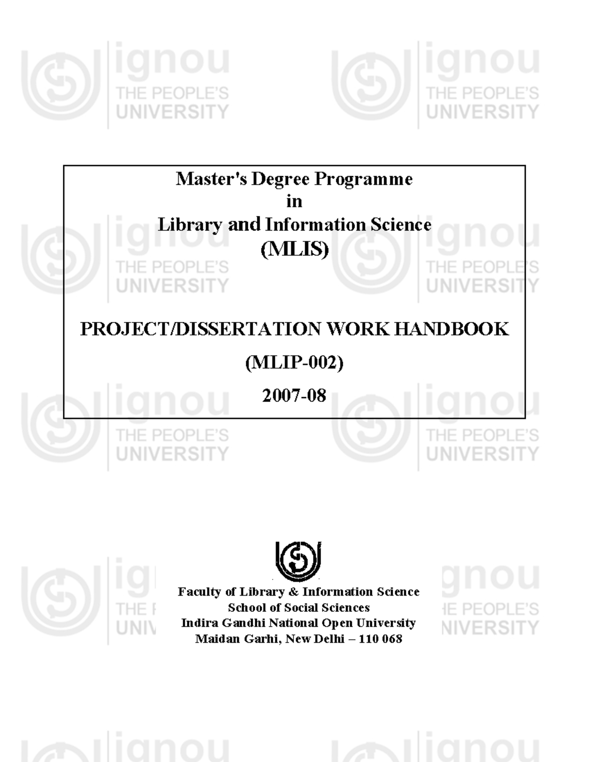 MLIP-002 - Mlis 002 project - Master's Degree Programme in Library and ...
