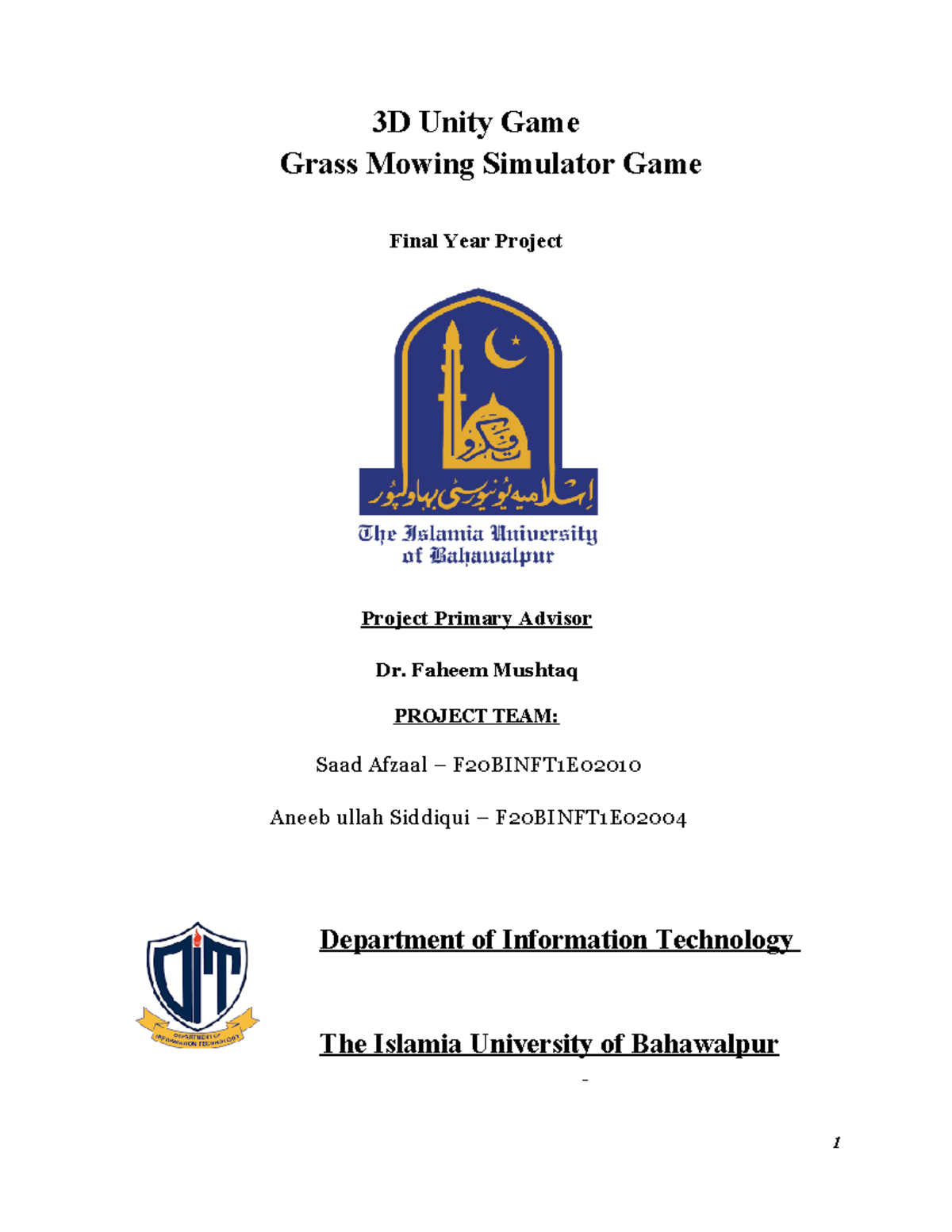 Final Year Project Report - 3D Unity Game Grass Mowing Simulator Game ...