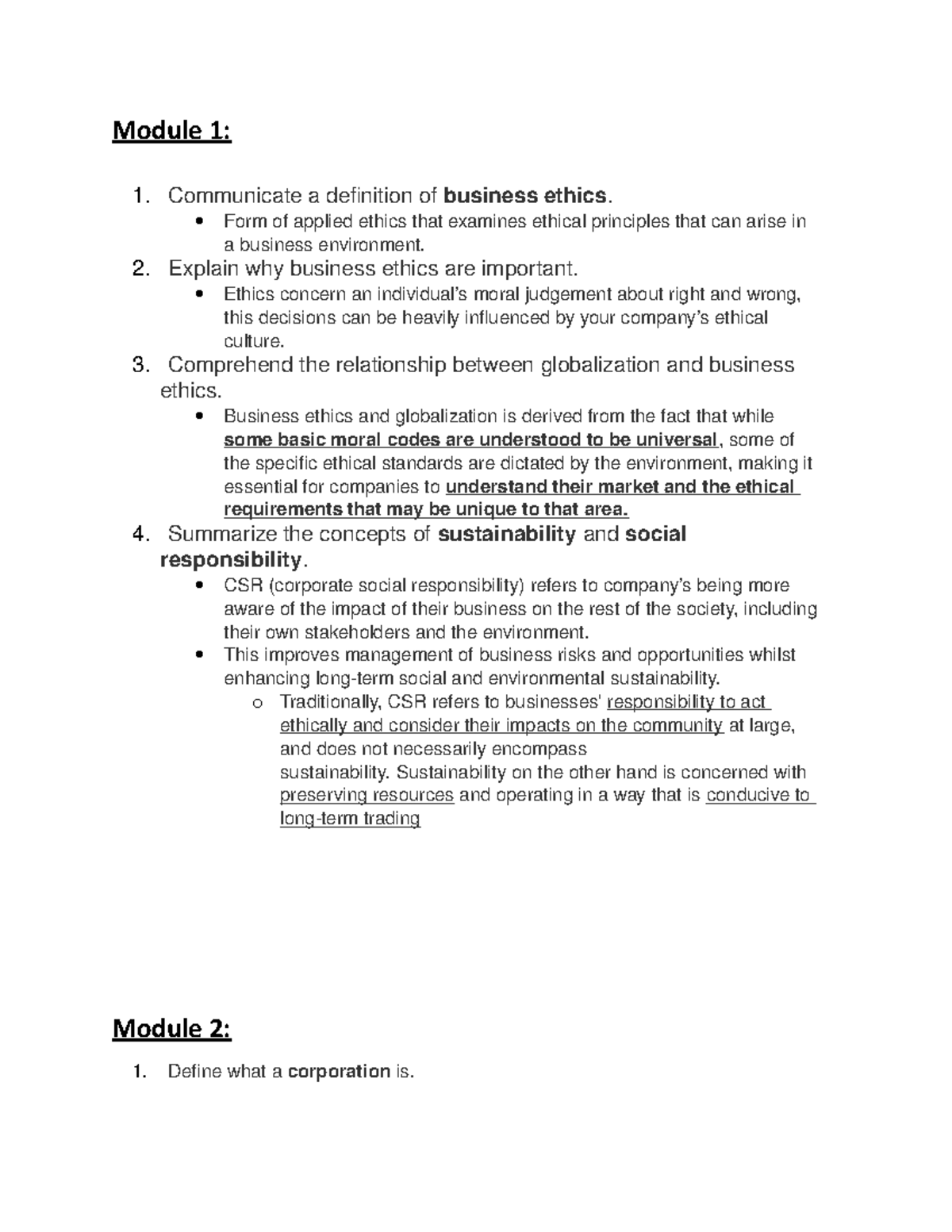 Ethics Study Guide - College-aantekeningen 1-7 - Module 1: 1 ...