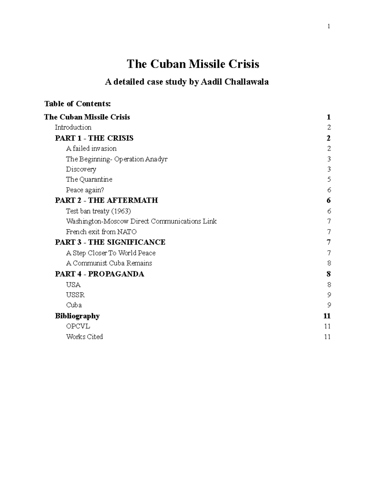 Cuban Missile Crisis (case study) Final - The Cuban Missile Crisis A ...