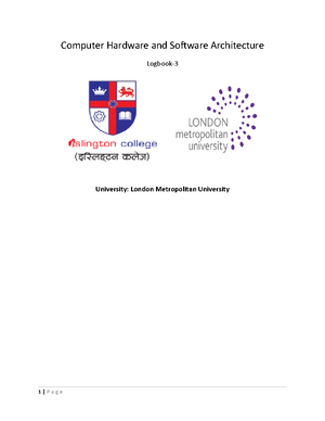 Log book - Logbook got A - Computer Hardware and Software Architecture ...