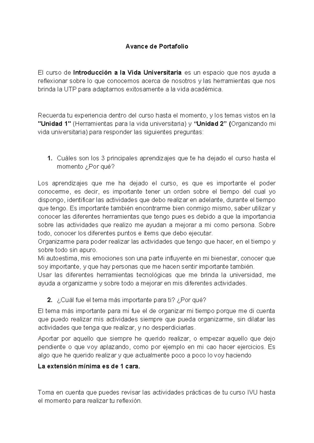 Avance IVU Noelia Sandoval - Avance de Portafolio El curso de ...
