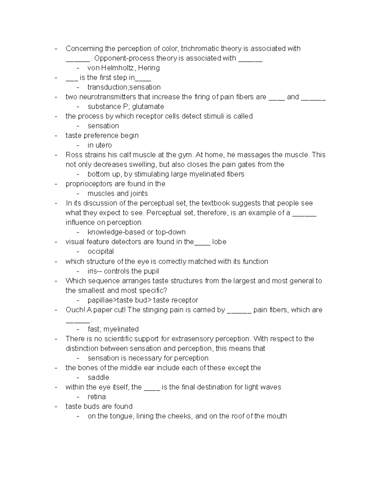 Psych 181- chapter 3 - This class is taught by Manda Williamson as an ...