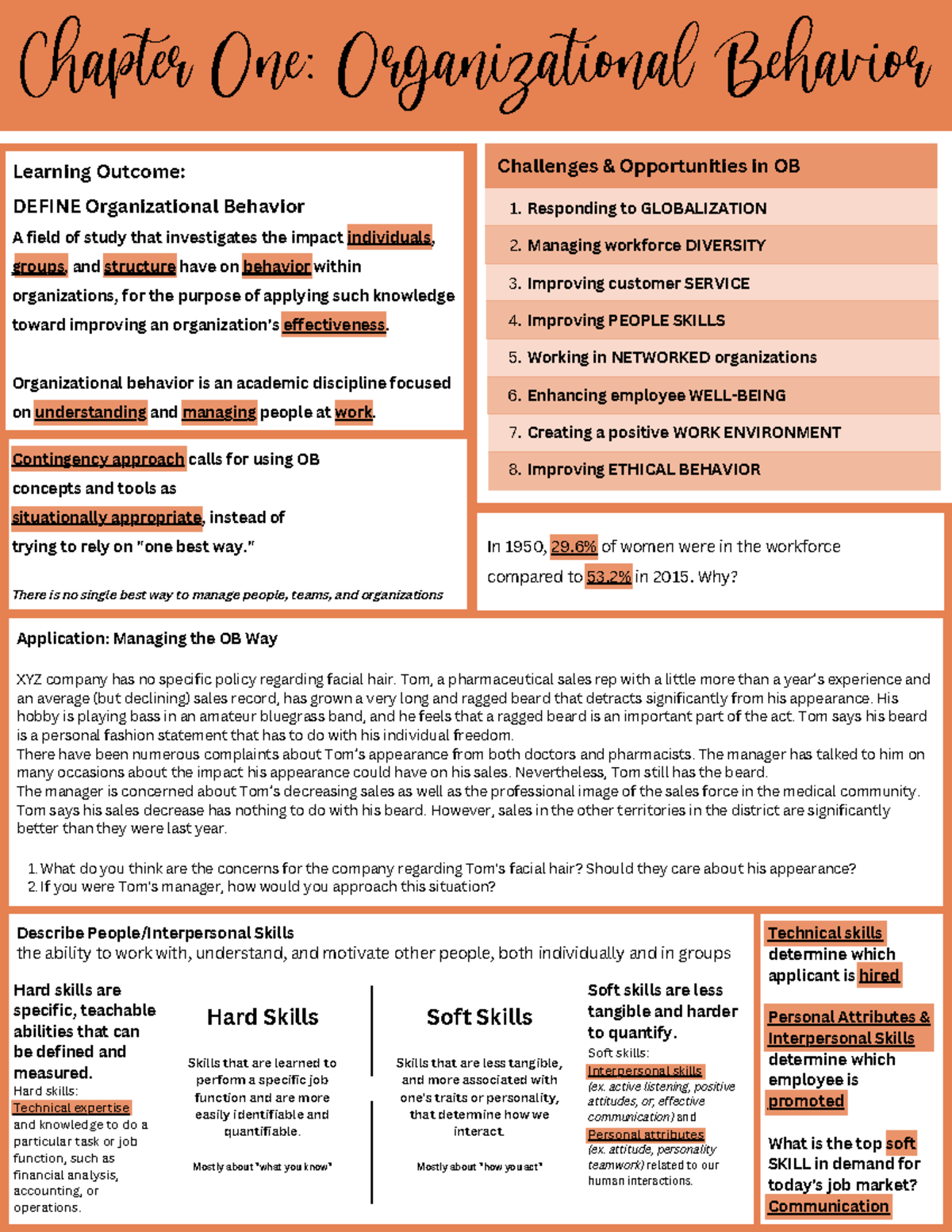 CH1 Organizational Behavior - Chapter One: Organizational Behavior Challenges & Opportunities in ...