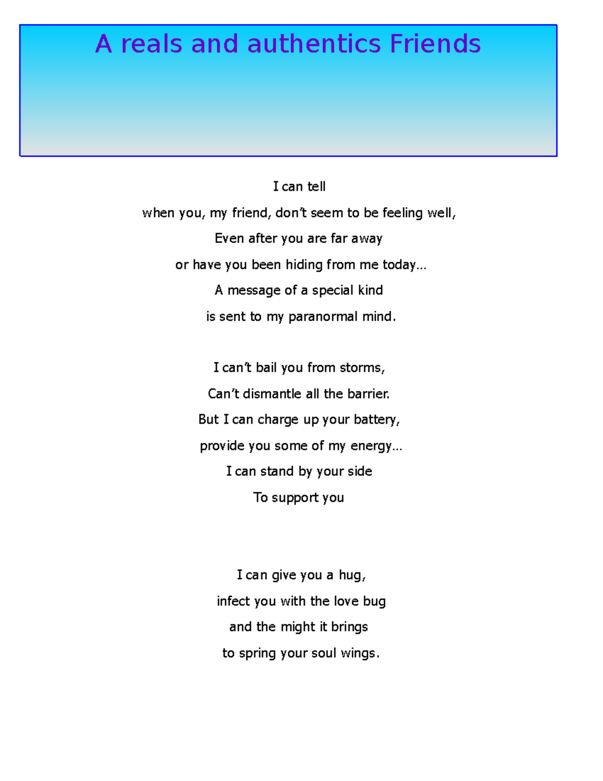 A real and authentic love. Poem in english, about some love of your ...
