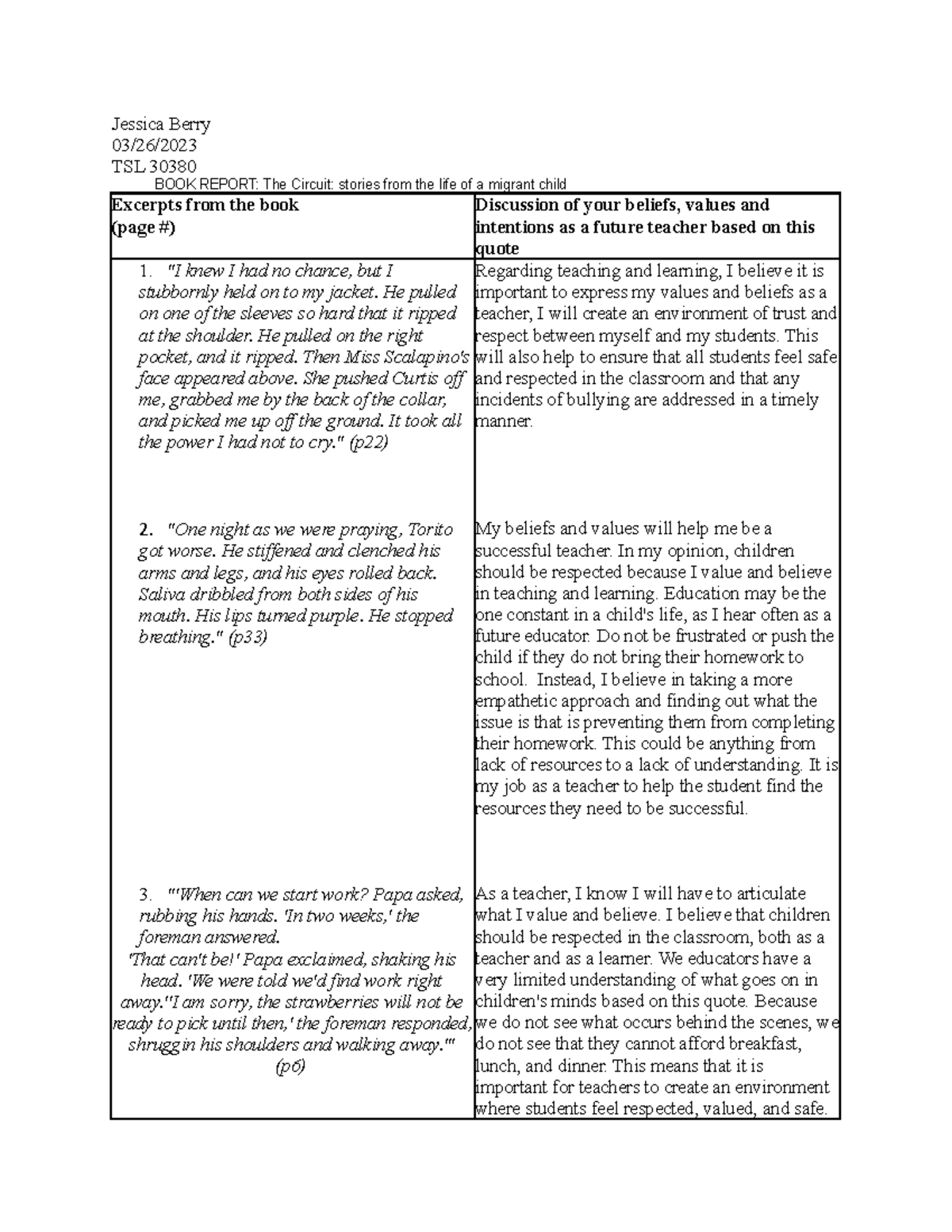 BOOK Report- The Circuit- stories from the life of a migrant child ...