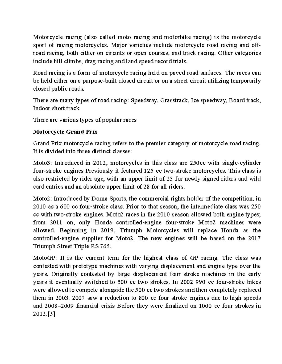 Motorcycle 2 - English - Studocu