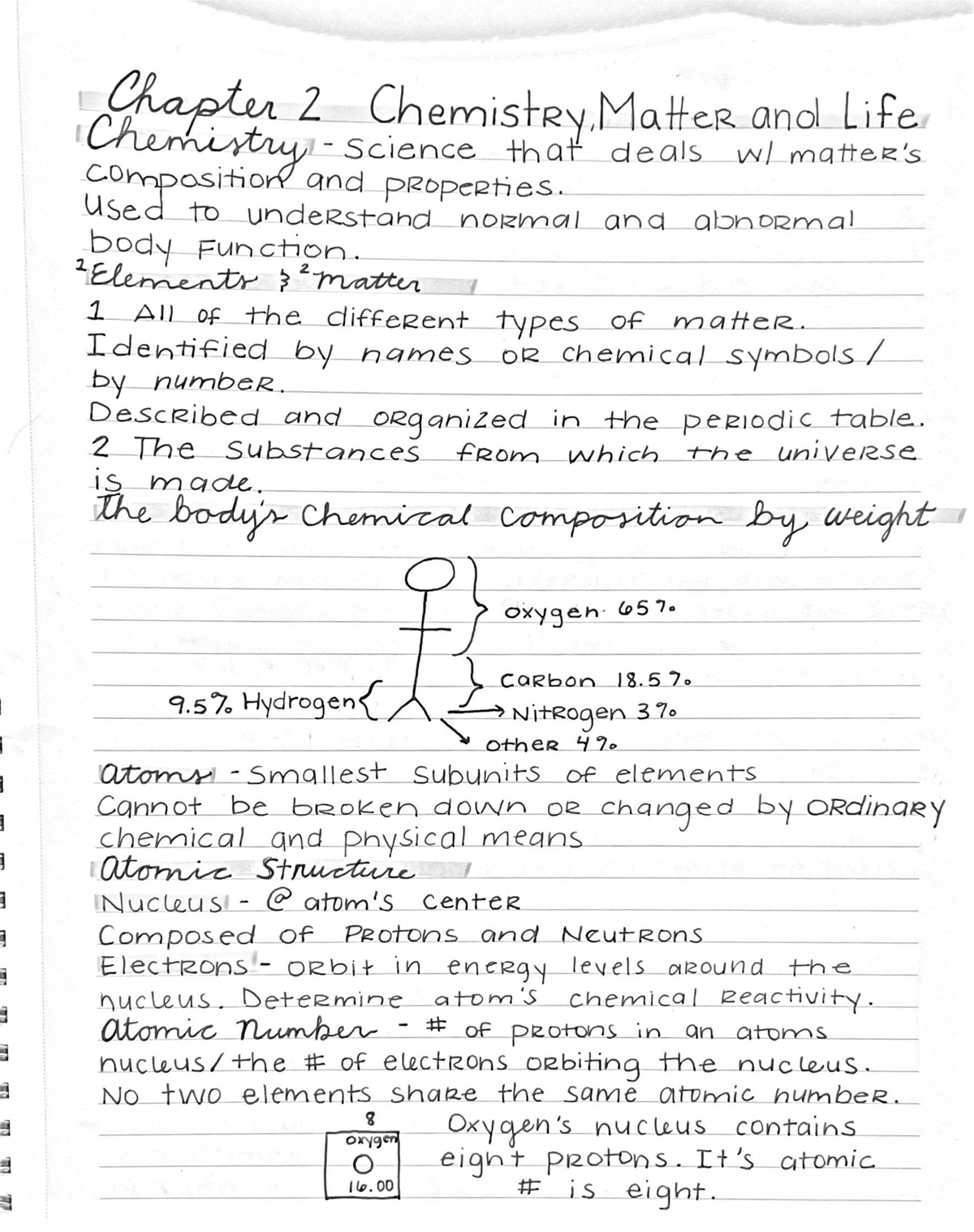 Chemistry - Chapter Two - NU-110 - Studocu